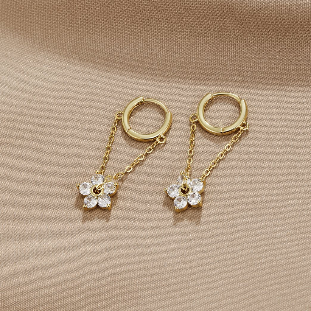 Blooming Petal Crystal Earrings – Mila & Mika